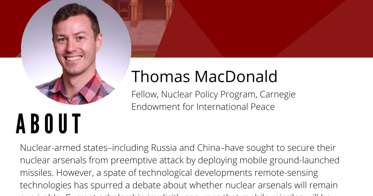 Tracking Mobile Missiles from Space | Thomas MacDonald | FSI