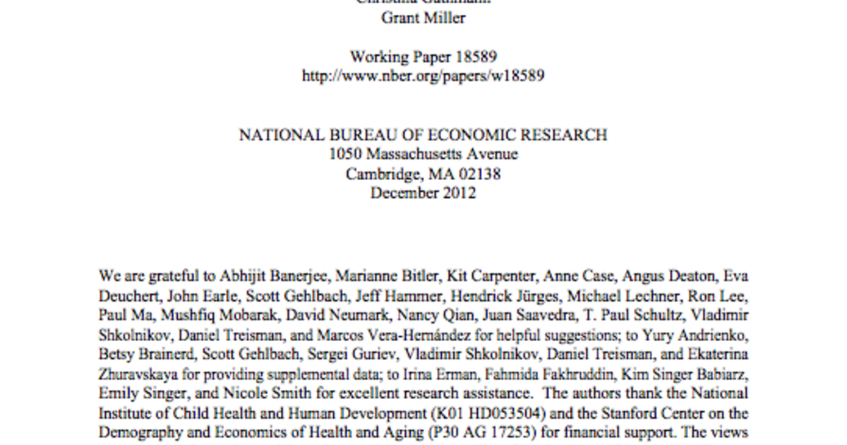 The Gorbachev anti-alcohol campaign and Russia's mortality crisis | FSI